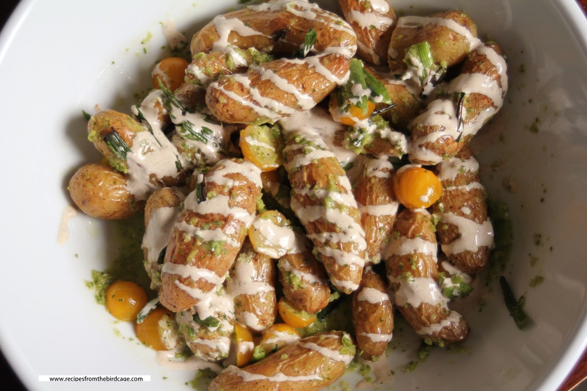 Roasted Fingerlings with Pepper Vinaigrette – recipes from the birdcage.